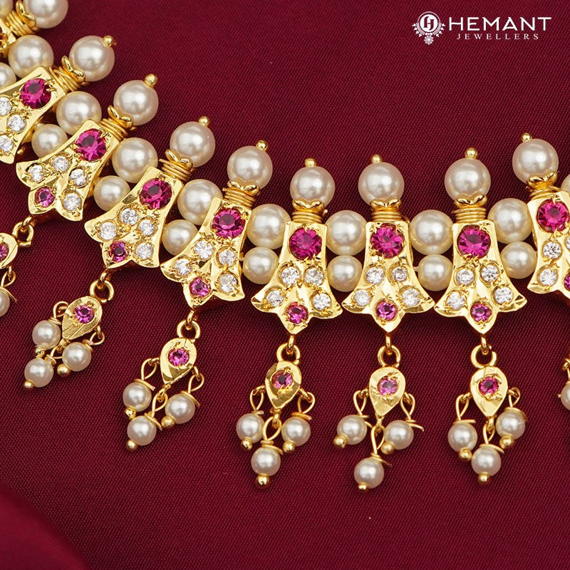 Traditional Maharashtrian Chinchpeti Moti Har 21 Kasturi WT – Hemant ...