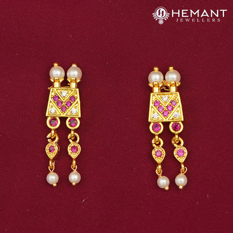 Traditional Maharashtrian Chinchpeti Moti Har 21 V Stone Peti WT ...