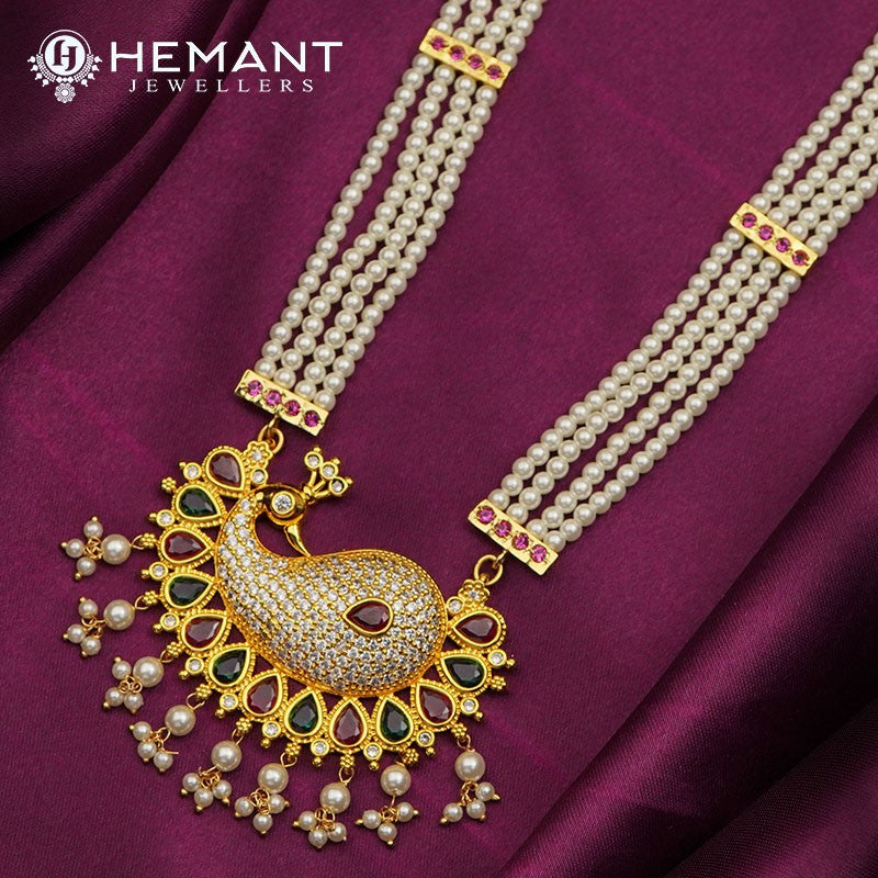 Traditional Maharashtrian Chinchpeti Tanmani Moti Har Long Chinch Peti ...