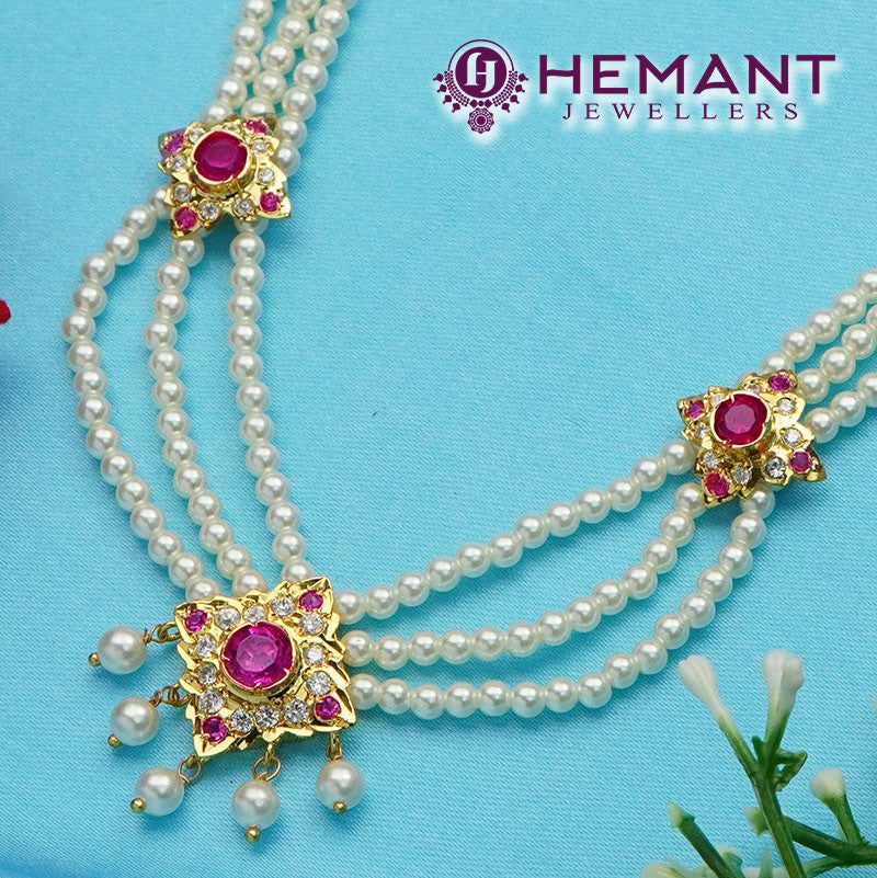 Traditional Maharashtrian Chinchpeti Moti Har Short Center Pc. – Hemant ...