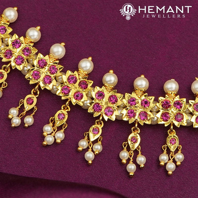 Traditional Maharashtrian Kolhapuri Chinchpeti Moti Har 21 Kasturi ...