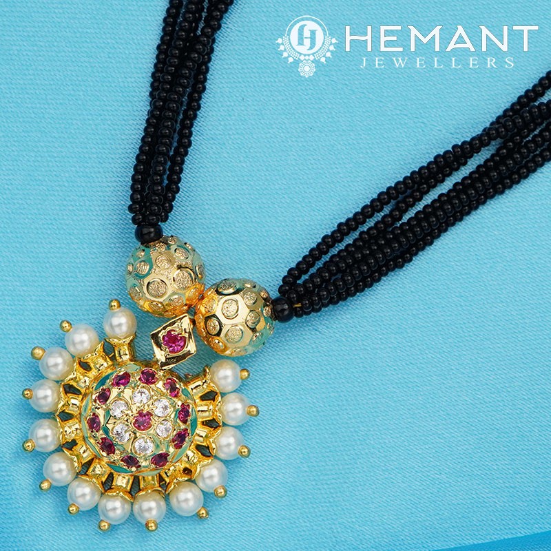 Traditional Maharashtrian Kolhapuri Mangalsutra Plain RC Moti Full ...