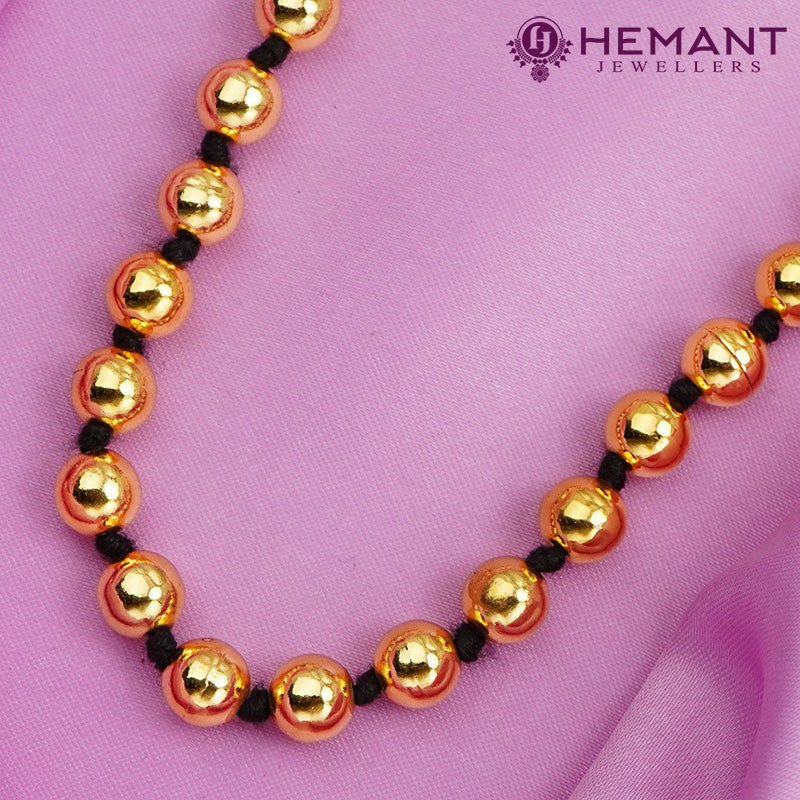 Traditional Maharashtrian Kolhapuri Micro Gold Plated Gol Mala Gonda B ...