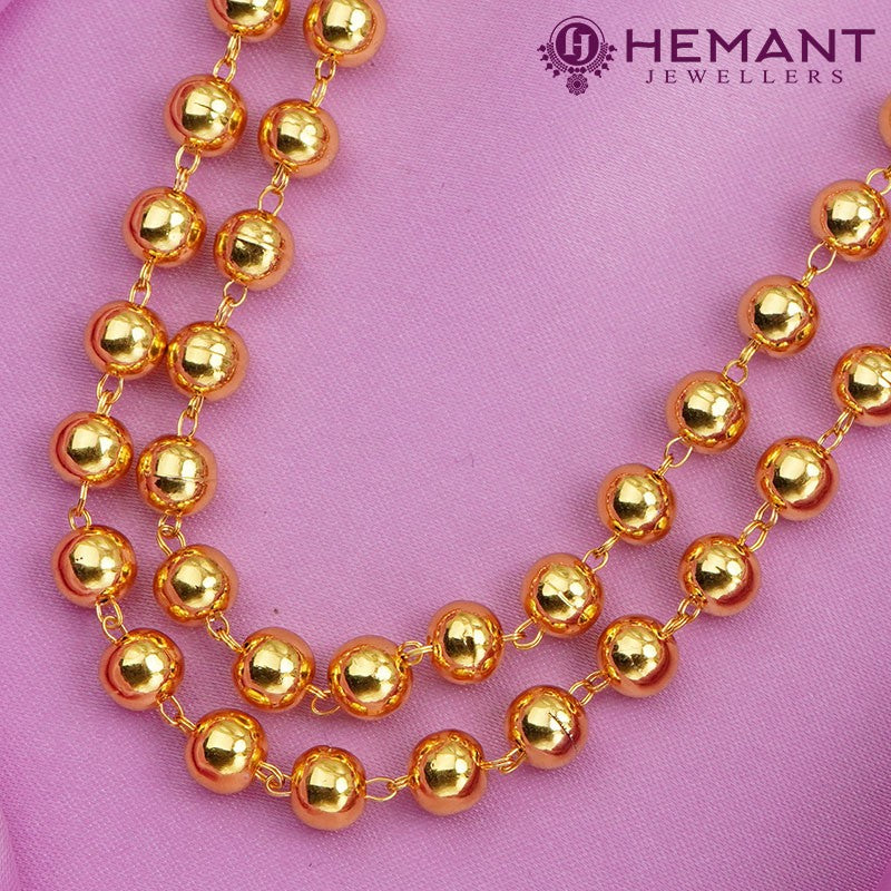 Traditional Maharashtrian Kolhapuri Micro Gold Plated Plain Mala 8 MM ...