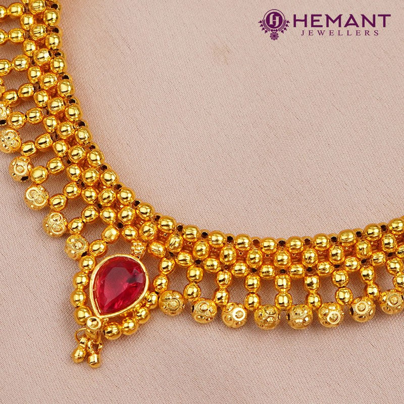 Traditional Maharashtrian Kolhapuri Micro Gold Plated Thushi 2 No. Pan ...