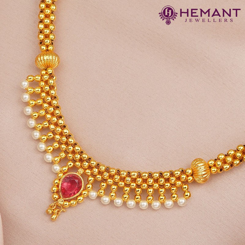 Traditional Maharashtrian Kolhapuri Micro Gold Plated Thushi 2 No. Pan ...